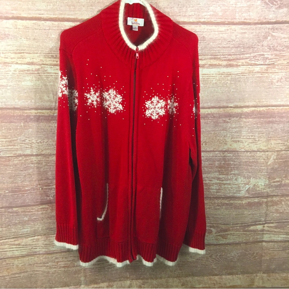 Quacker Factory Snowflake Sweater - Gem